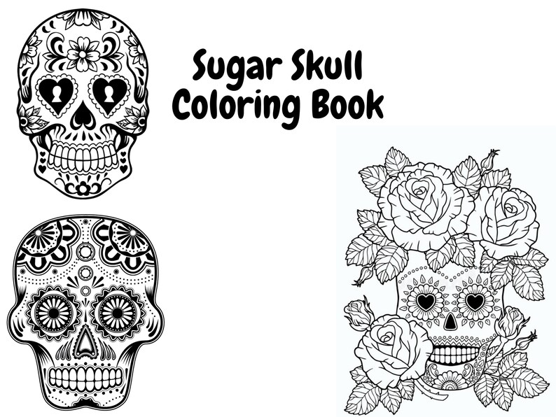 Sugar Skull Coloring Book - 30 Pages - Digital Download - Etsy