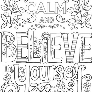 43 Page - I Am Enough - Inspirational & Motivational Adult Coloring ...
