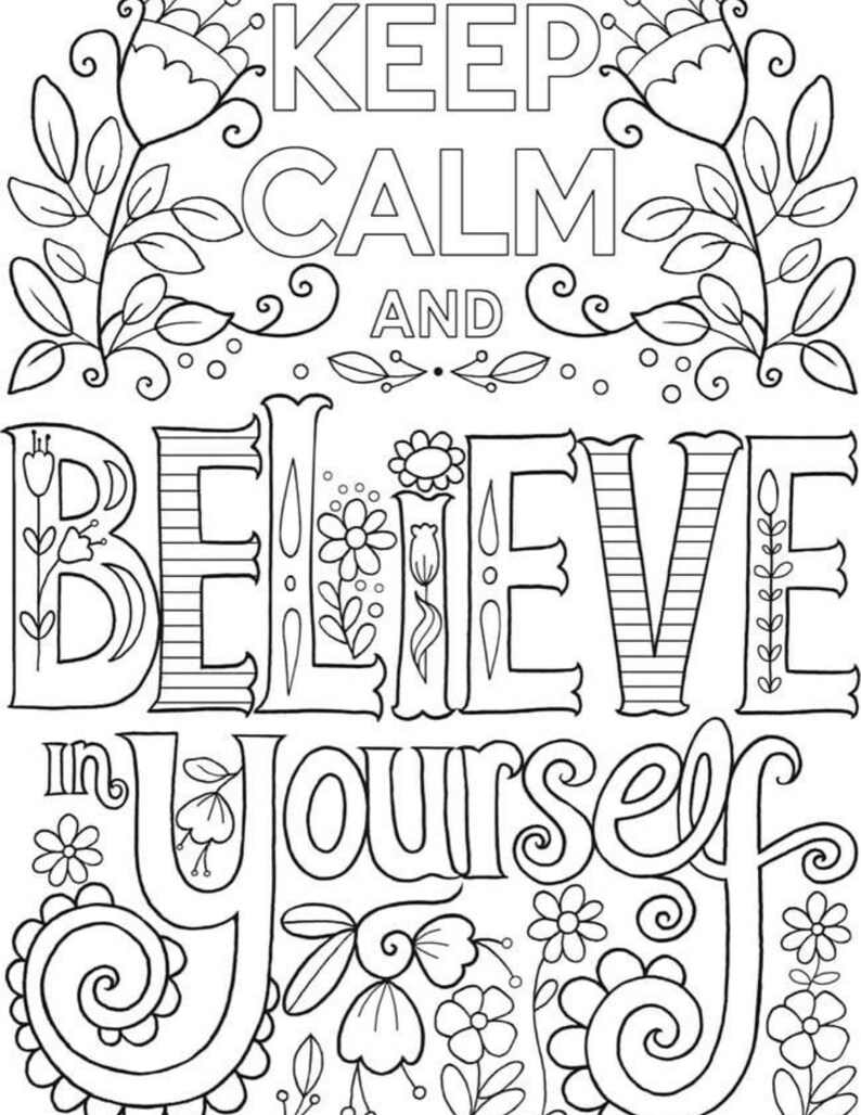 43 Page - I Am Enough - Inspirational & Motivational Adult Coloring ...