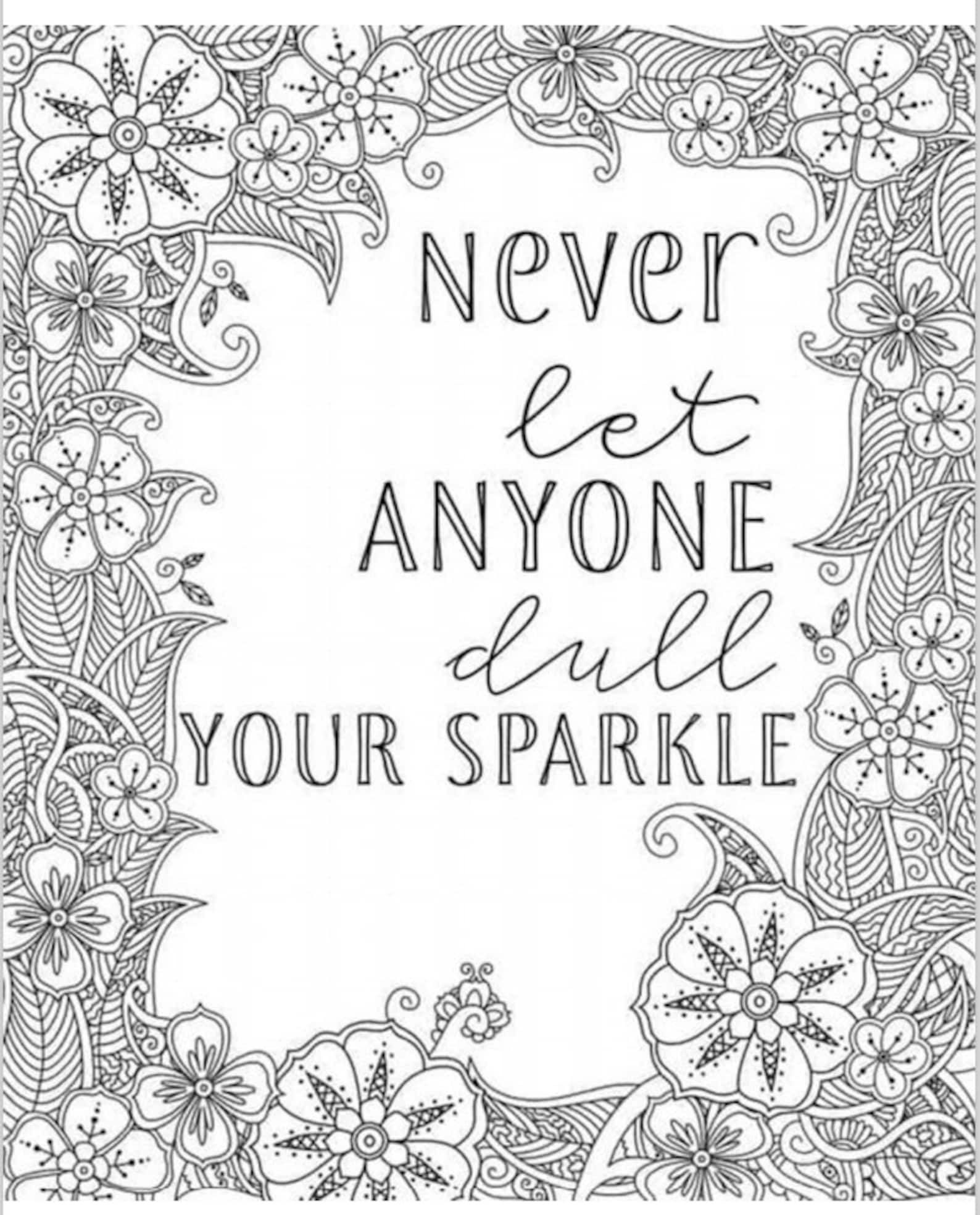 100 Page Believe in Yourself Adult Coloring Book - Printable/ Digital ...