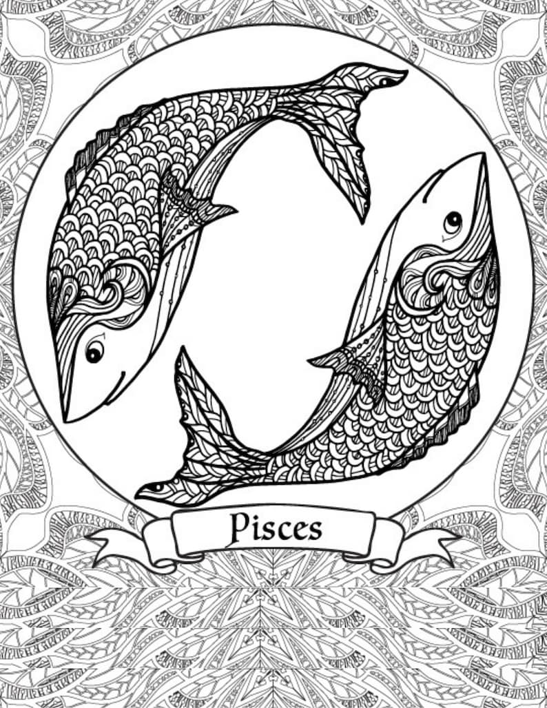 48 Page Astrology Coloring Book Digital Download / Printable - Etsy