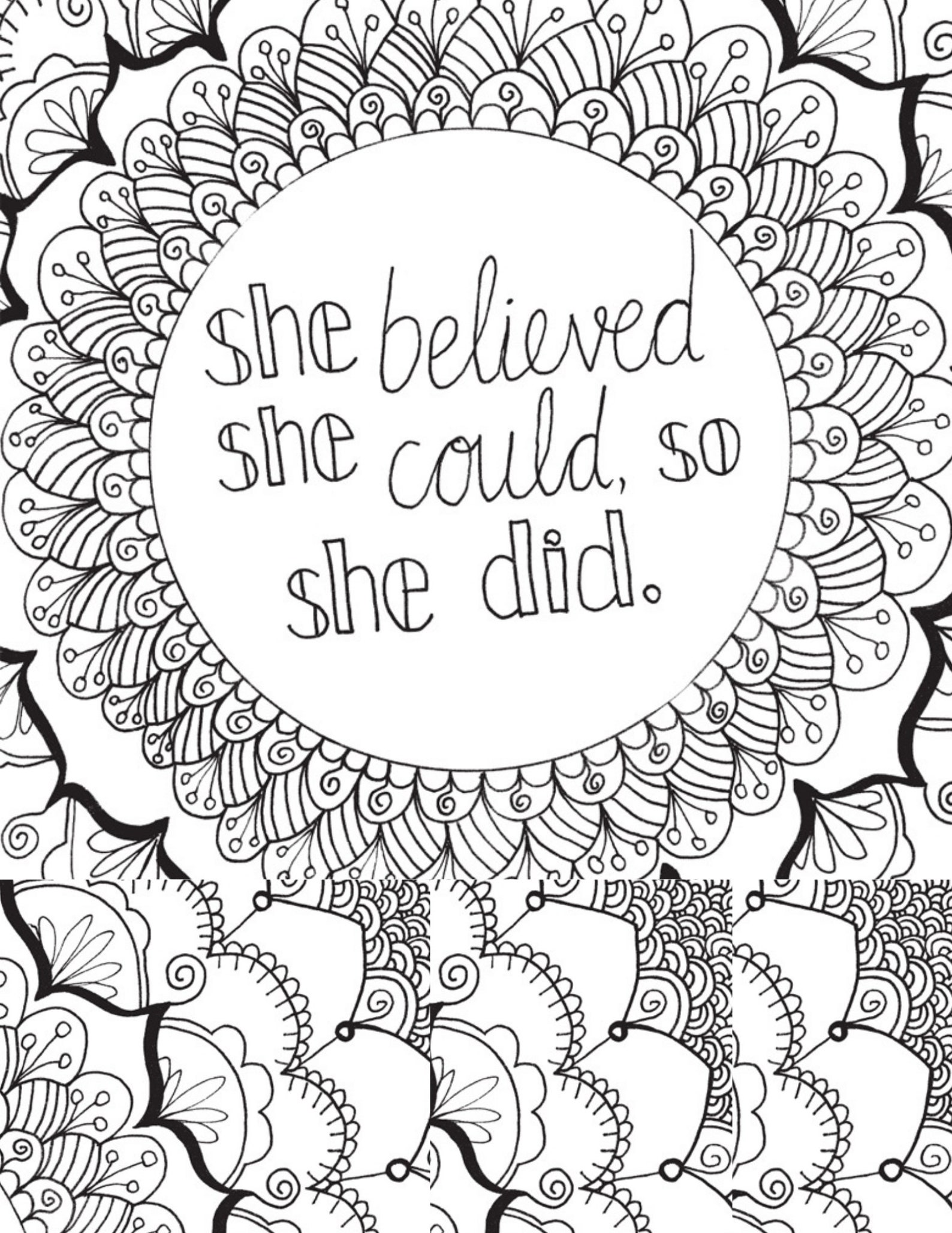 Positive Affirmation Coloring Book - All Ages - Printable Pages for ...