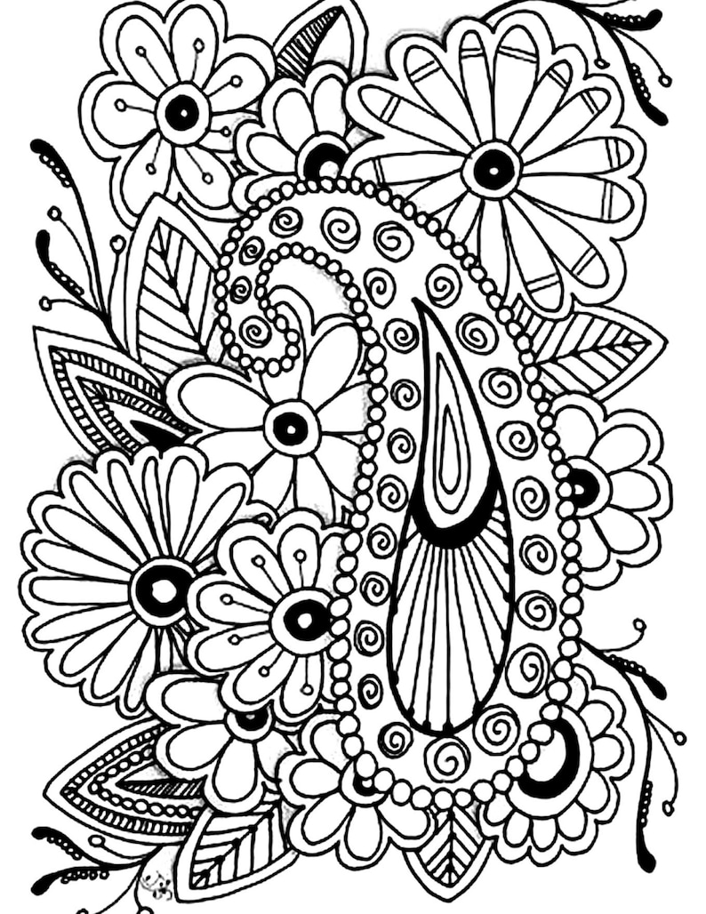 60 Page Flower Botanical Adult Coloring Book - Coloring Pages PDF ...
