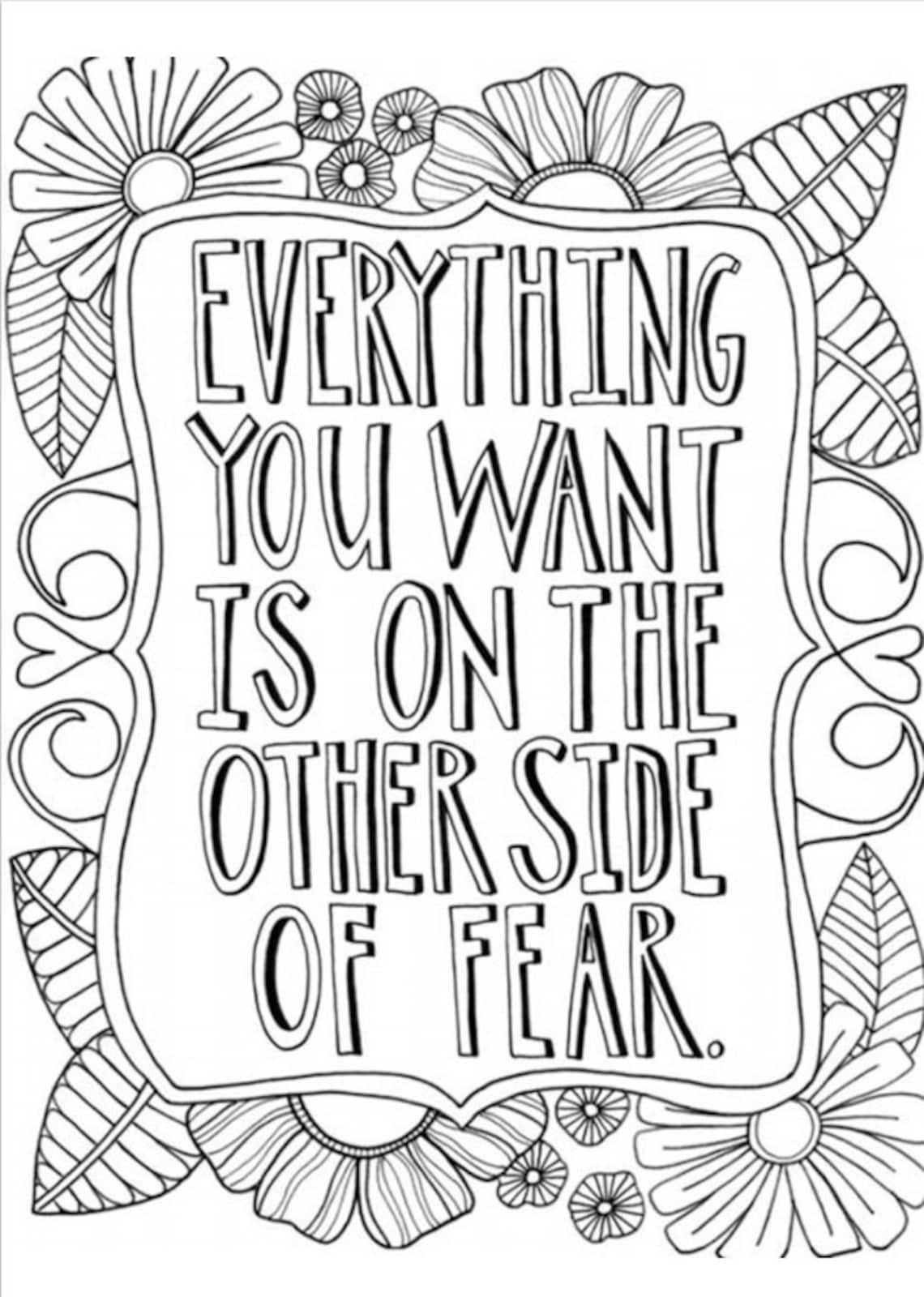 100 Page Believe in Yourself Adult Coloring Book Printable/ - Etsy