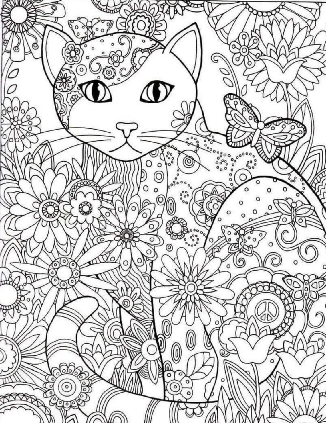 Adult Cat Coloring Book 30 Pages Digital Download/printable - Etsy