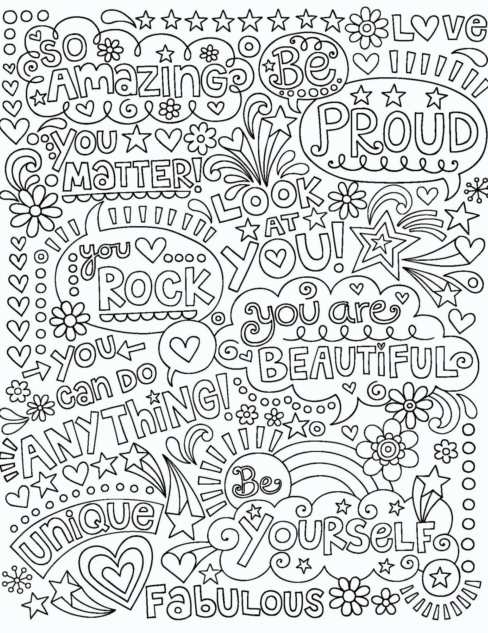 98 Page Anxiety Stress Relief Coloring Book for Adults - Digital ...