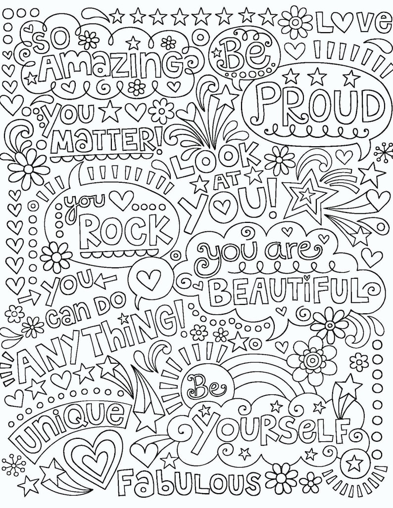 98 Page Anxiety Stress Relief Coloring Book for Adults - Digital ...