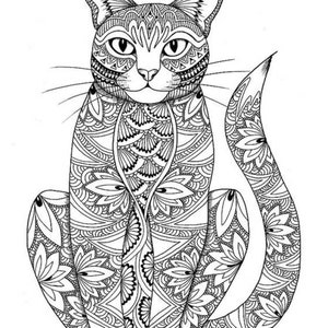 Adult Cat Coloring Book - 30 Pages - Digital Download/printable - Etsy
