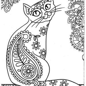 Adult Cat Coloring Book - 30 Pages - Digital Download/printable - Etsy