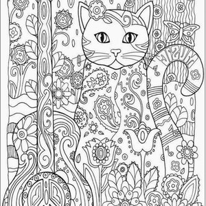 Adult Cat Coloring Book - 30 Pages - Digital Download/printable - Etsy