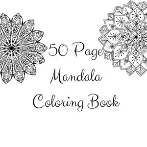 50 Page Mandala Coloring Book - Digital Download - Printable - Etsy