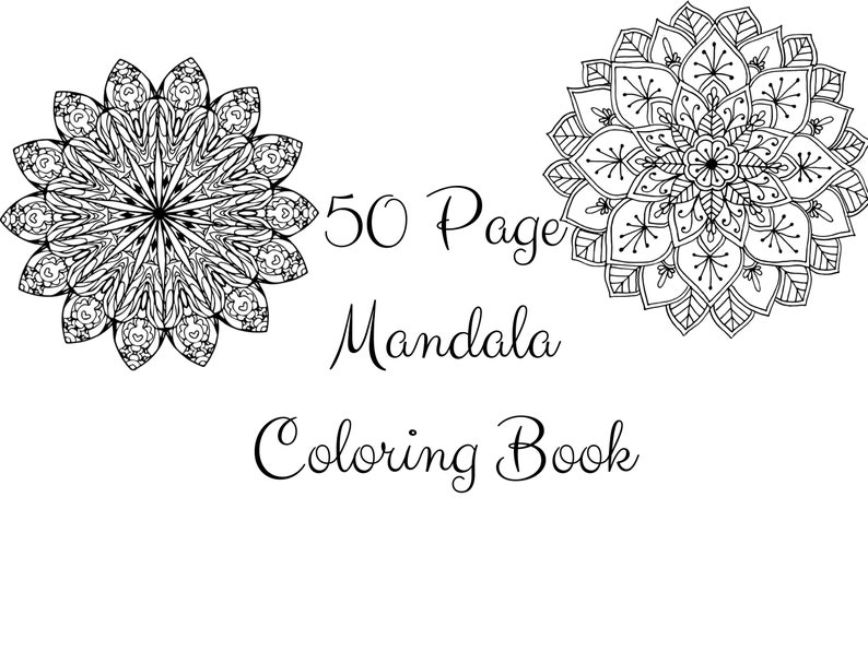 50 Page Mandala Coloring Book - Digital Download - Printable - Etsy