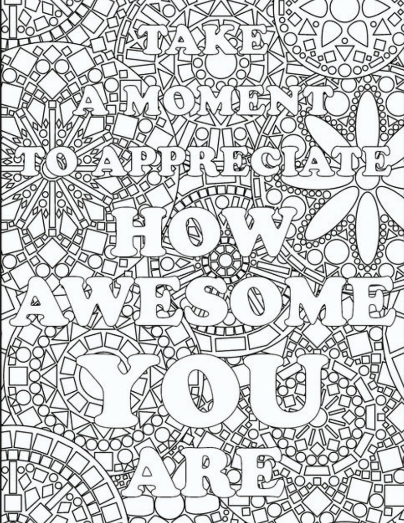 Break up Adult Stress Coloring Book - 30 Pages Printable - Digital ...