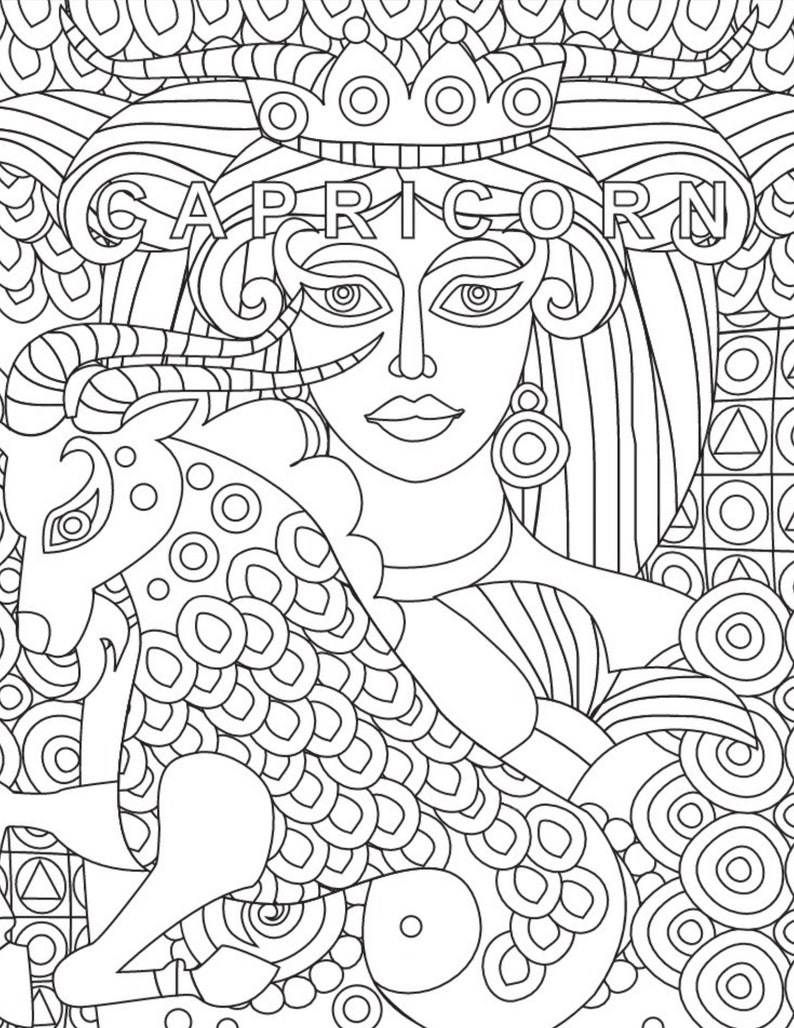 48 Page Astrology Coloring Book Digital Download / Printable - Etsy