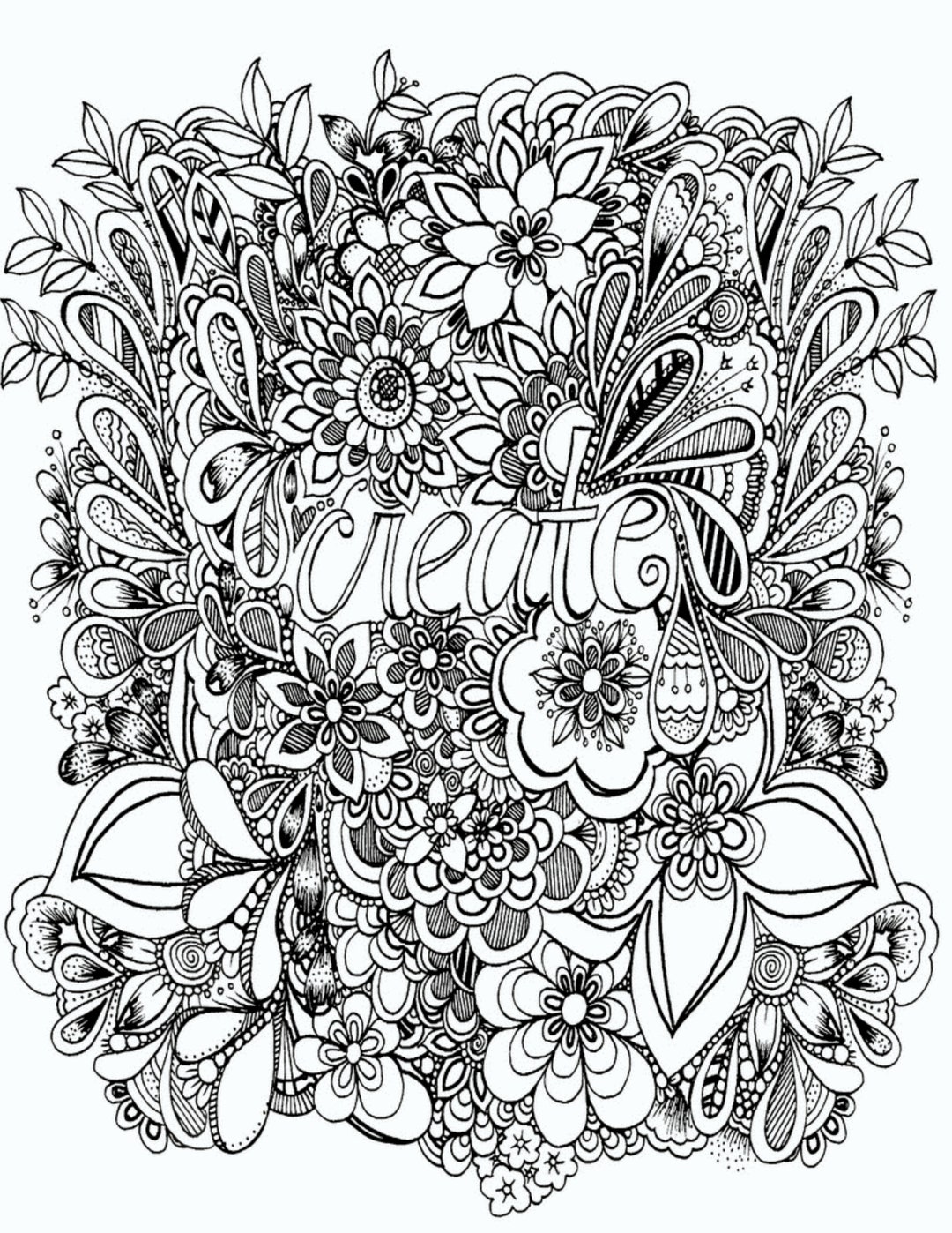 60 Page Flower Botanical Adult Coloring Book - Coloring Pages PDF ...