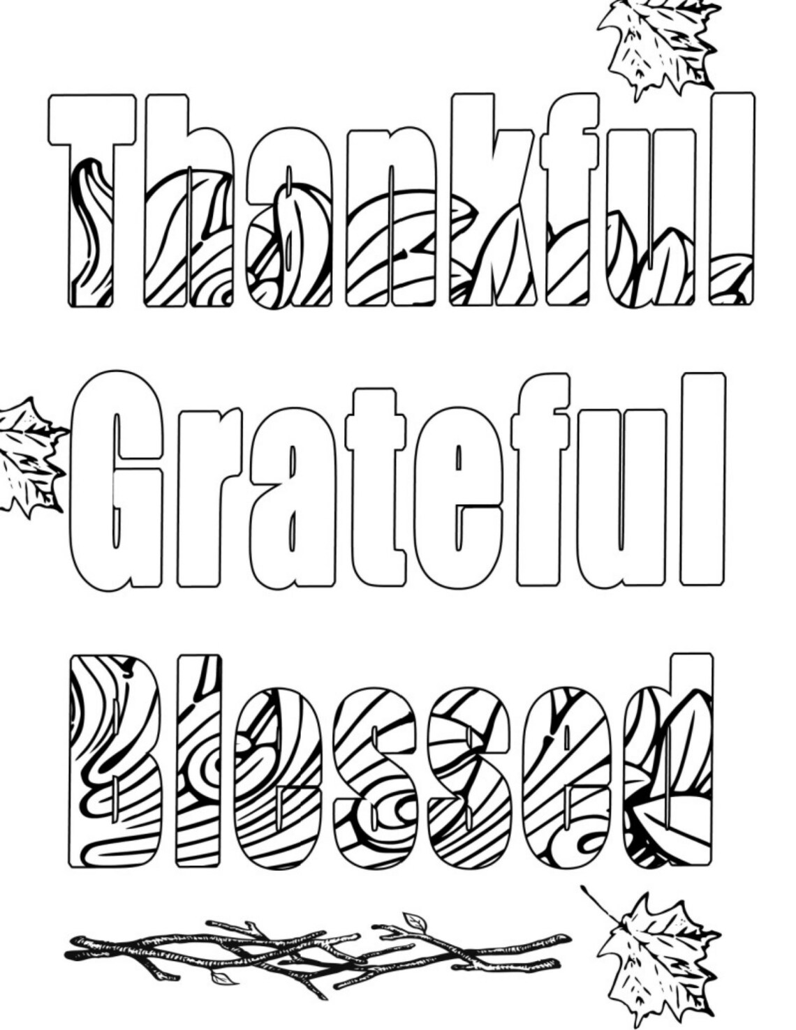 22 Page give Thanks Coloring Book (Download Now) - Etsy