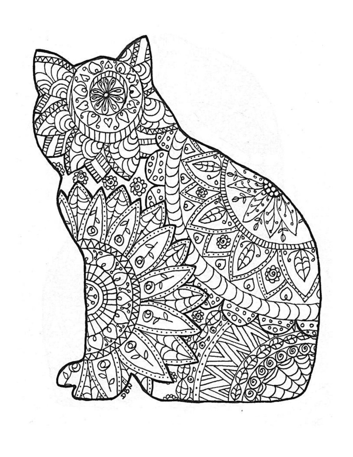 Adult Cat Coloring Book - 30 Pages - Digital Download/printable - Etsy