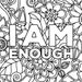 43 Page - I Am Enough - Inspirational & Motivational Adult Coloring ...