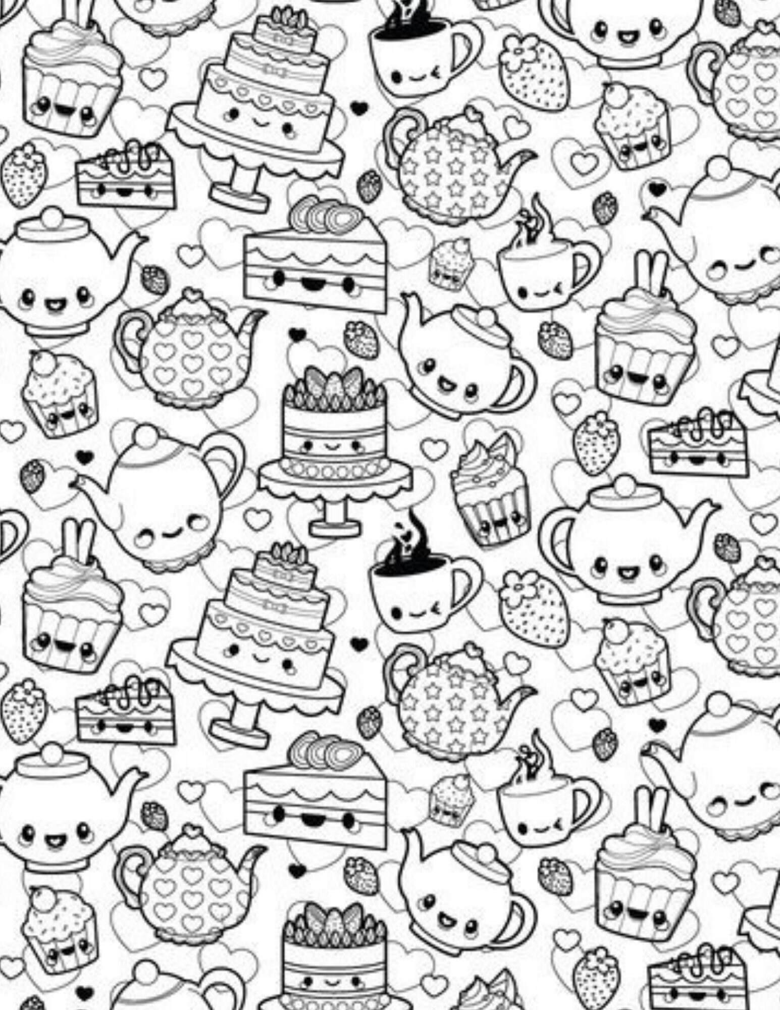 24 Printable Cute Kawaii Coloring Pages - Digital Download/instant ...