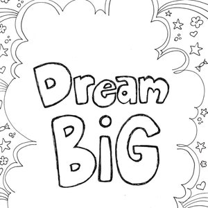 Dream Big Adult Coloring Book - 25 Pages - Digital Download - Etsy