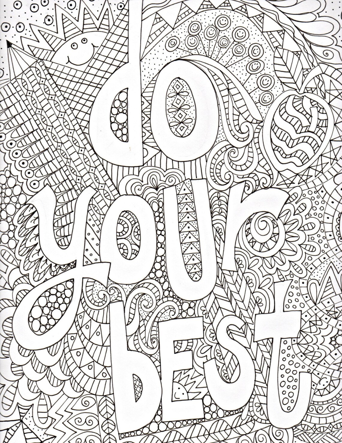 98 Page Anxiety Stress Relief Coloring Book for Adults Digital Download ...