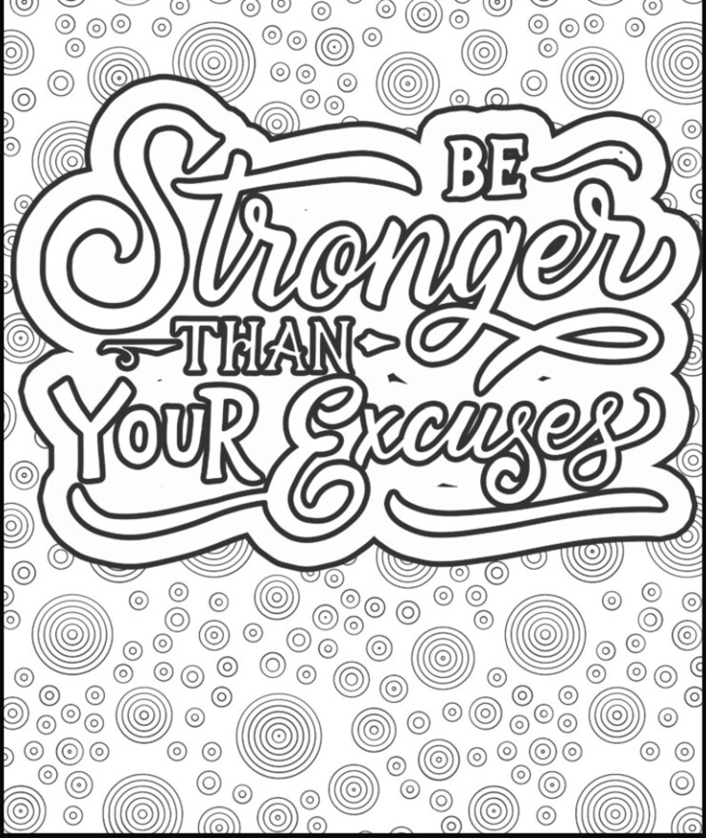 100 Page Adult Motivational Coloring Book - Printable - Etsy