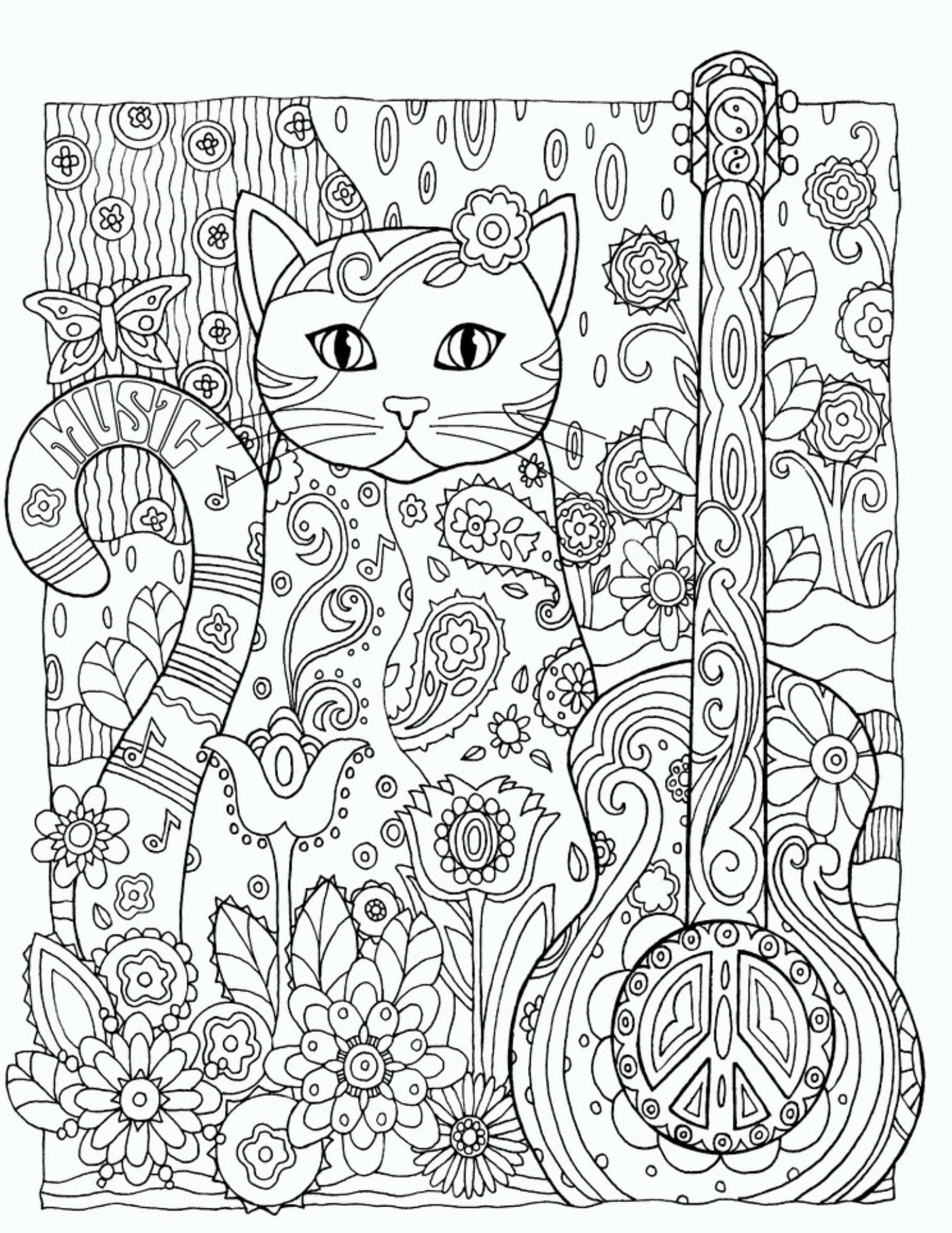 Adult Cat Coloring Book - 30 Pages - Digital Download/printable - Etsy