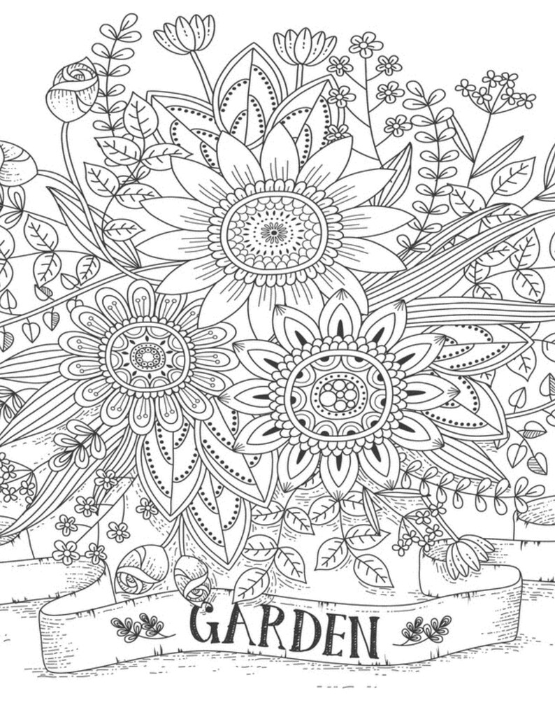 60 Page Flower Botanical Adult Coloring Book - Coloring Pages PDF ...
