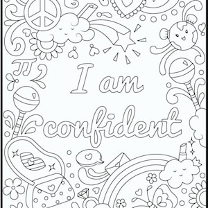 30 Page "you Are Worthy" Adult Coloring Book - Digital Download ...