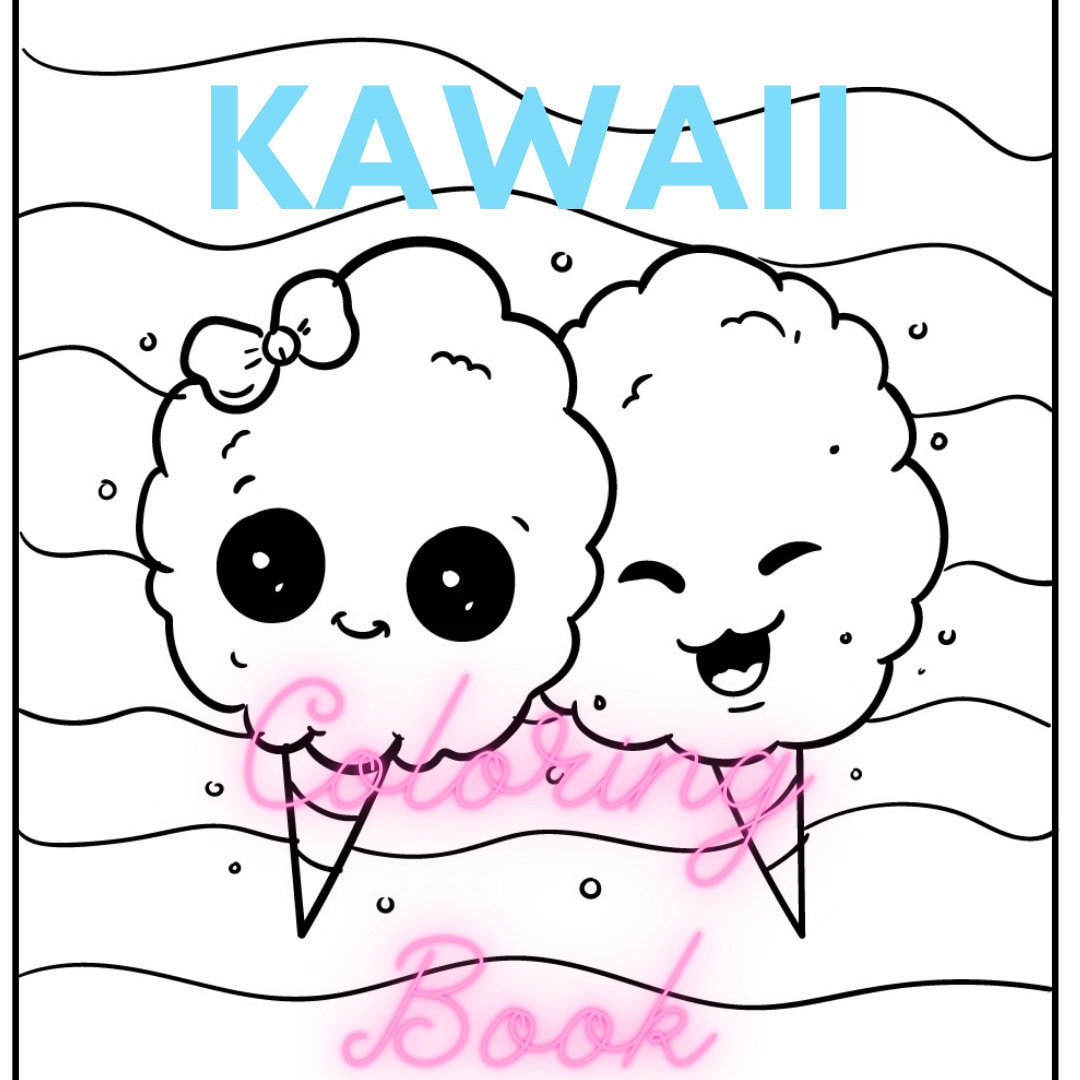 24 Printable Cute Kawaii Coloring Pages - Digital Download/instant ...