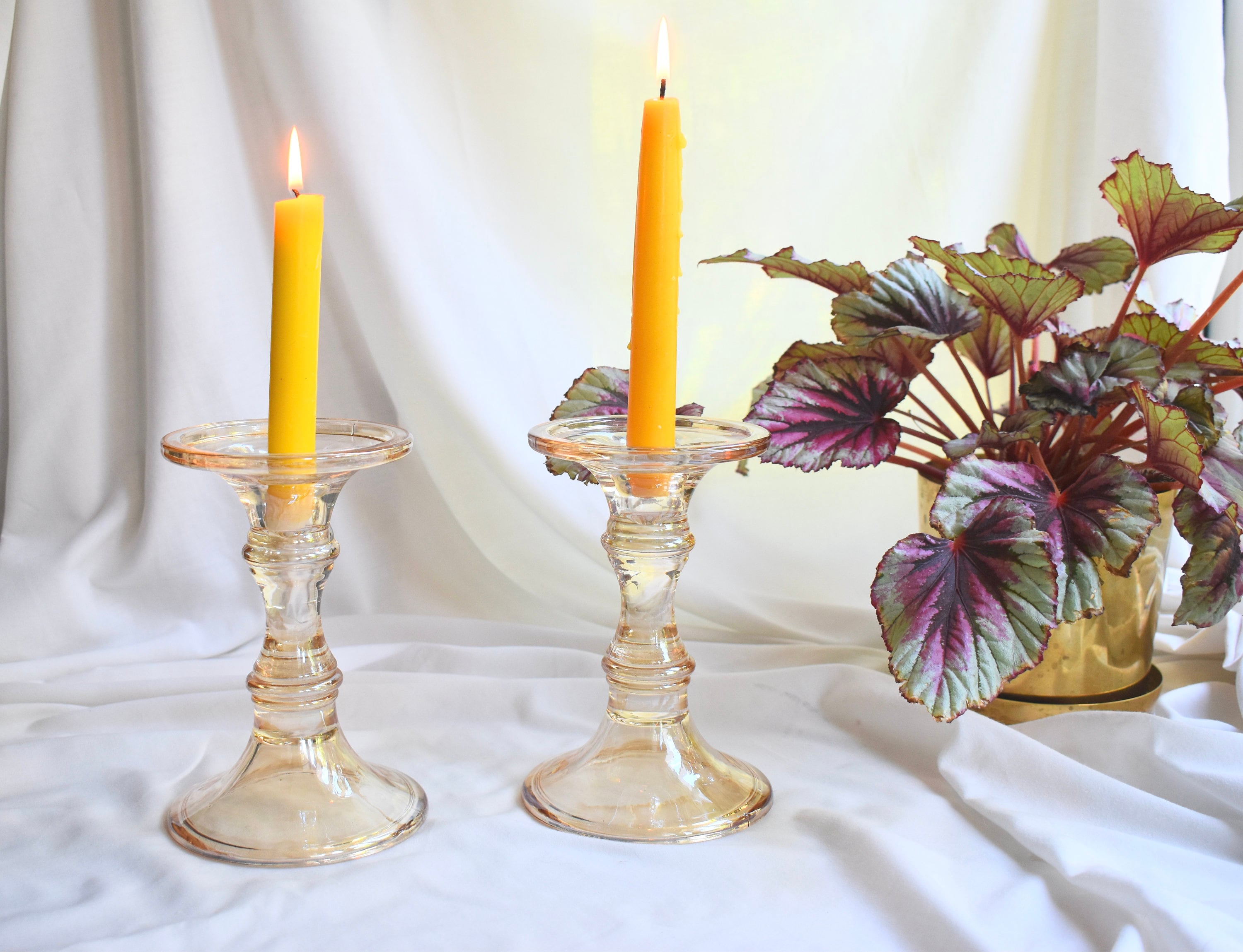 Vintage Coloured Glass Candle Holders at Fernando Smith blog