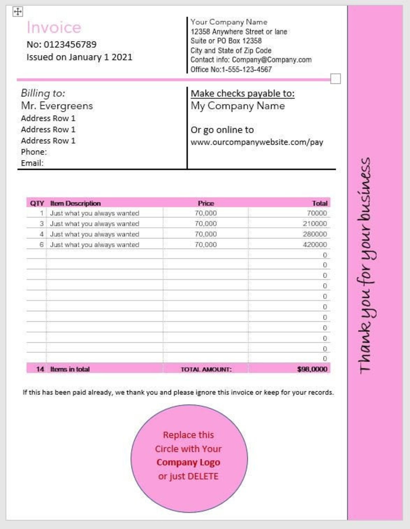 Invoice Template - SOFT PINK Here! Use for Anyone You Are Doing ...