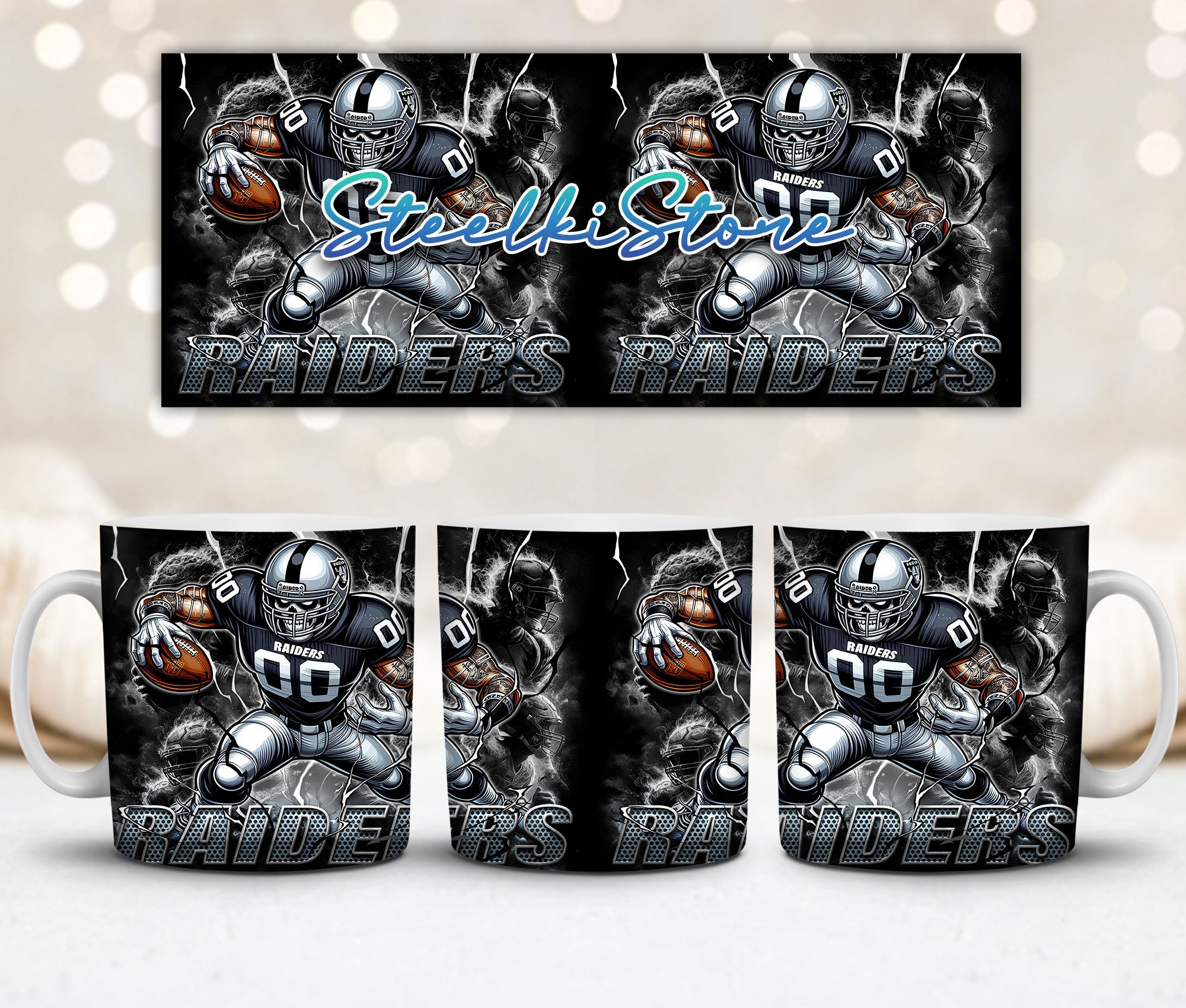 American Football 11 Oz and 15 Oz Mug Wrap PNG, Sport Team Mug PNG ...
