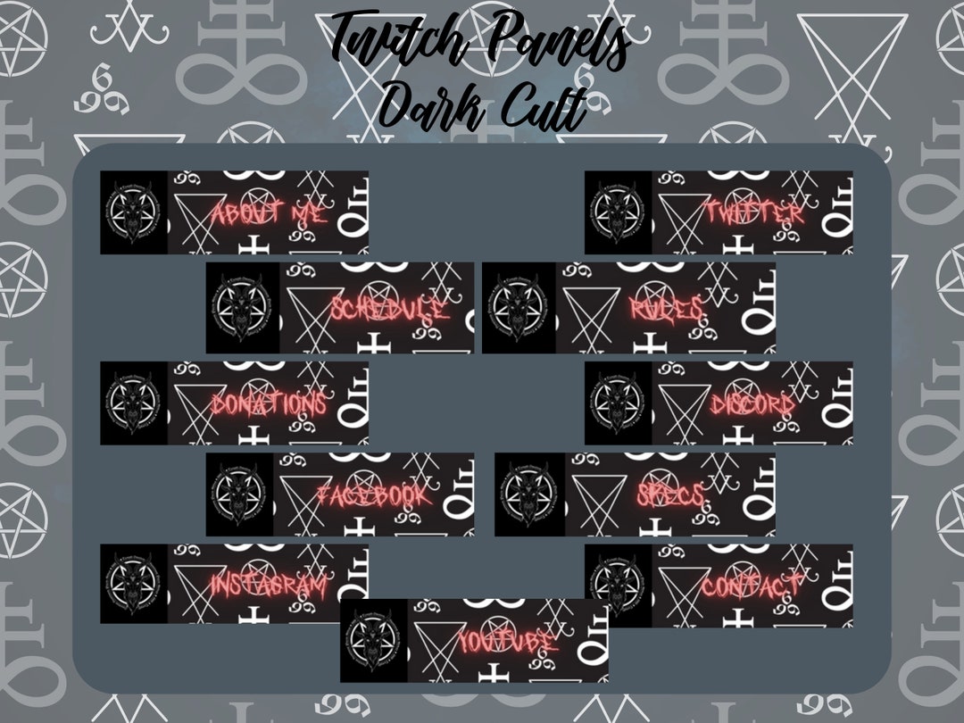 Dark Cult Twitch Panels - Etsy