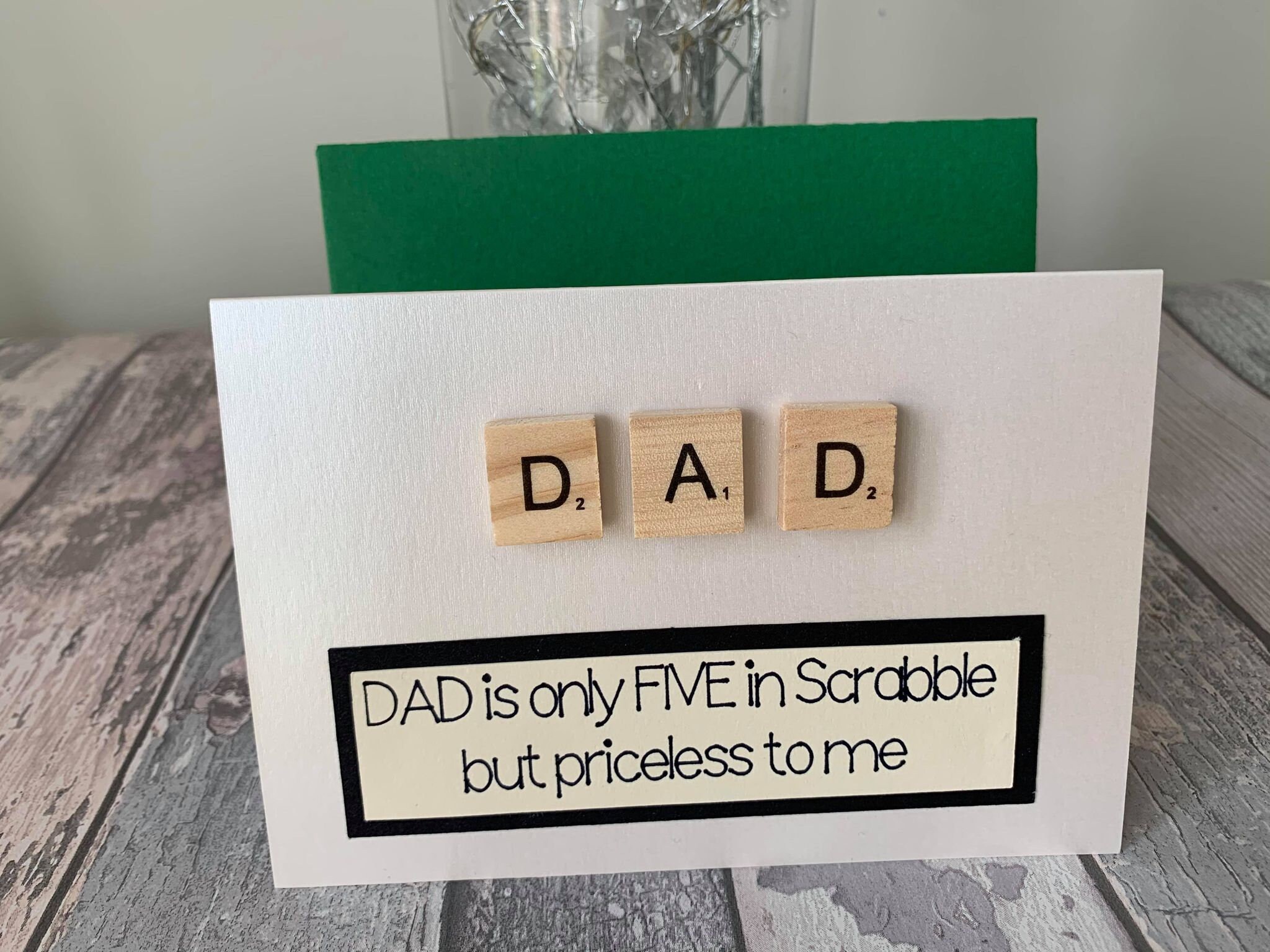 Dad scrabble tiles card Father's Day Birthday Thank | Etsy