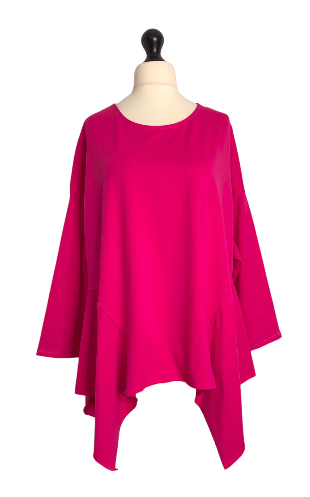 Made in Italy Lagenlook Hot Pink Handkerchief Hem Top UK Sz 14 16 18 - Etsy