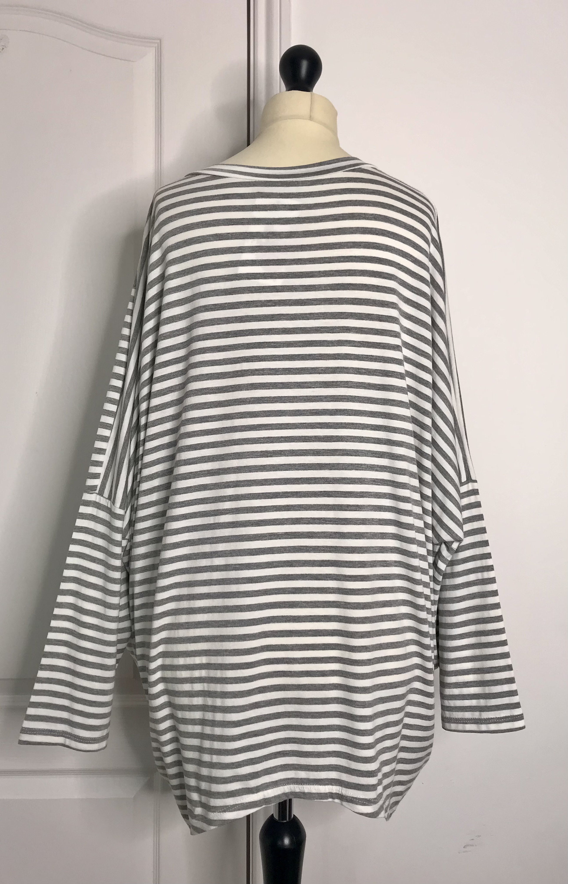 Italian Lagenlook Grey Stripe Oversized Batwing Top UK Plus Sz 16 18 20 22 - Etsy UK