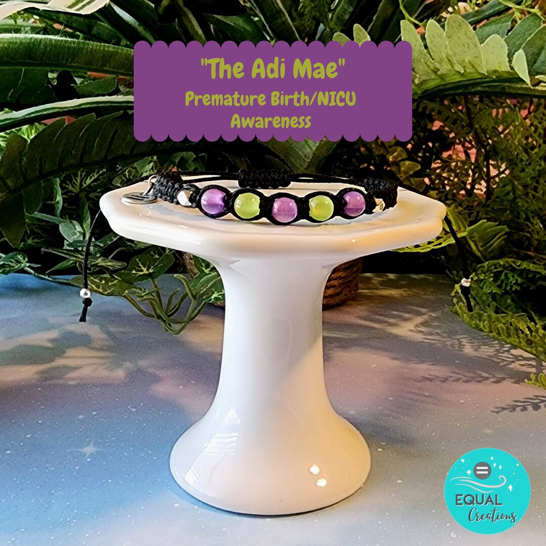 The Adi Mae Premature Birth/nicu Awareness Bracelet Black - Etsy
