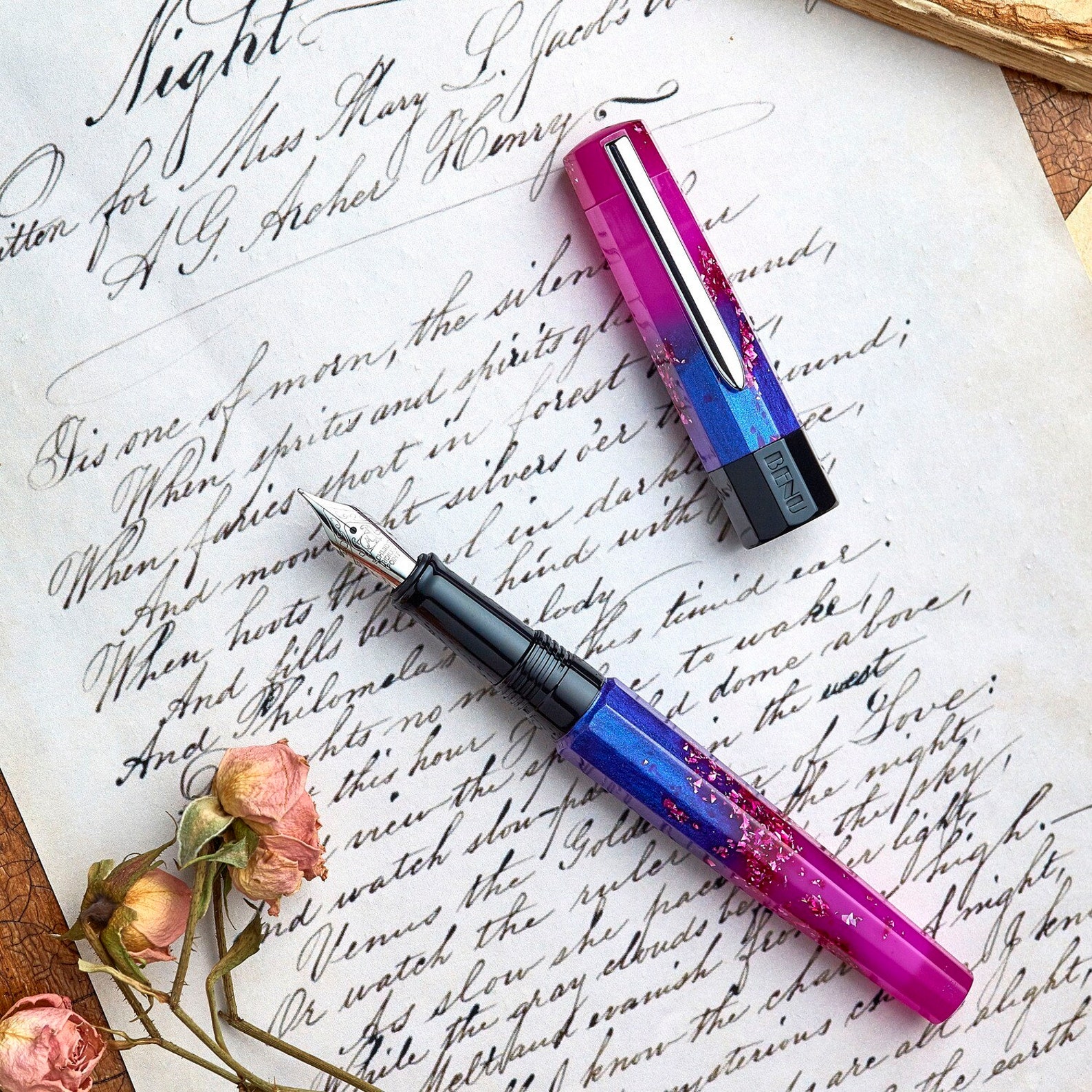 Original Benu Euphoria , Luxury Fountain Pen in Love Story (glow) - Medium Point NEW - Etsy