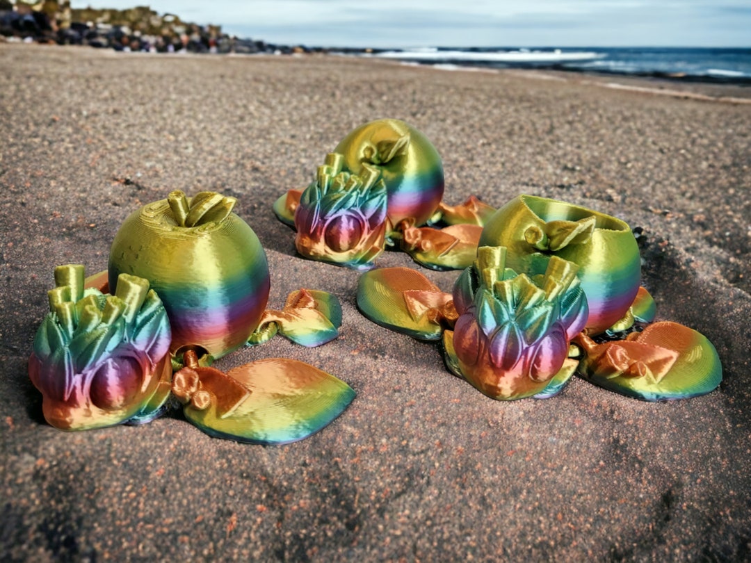 3D Printed Articulated Apple Turtle - Perfect for Teachers and Turtle ...