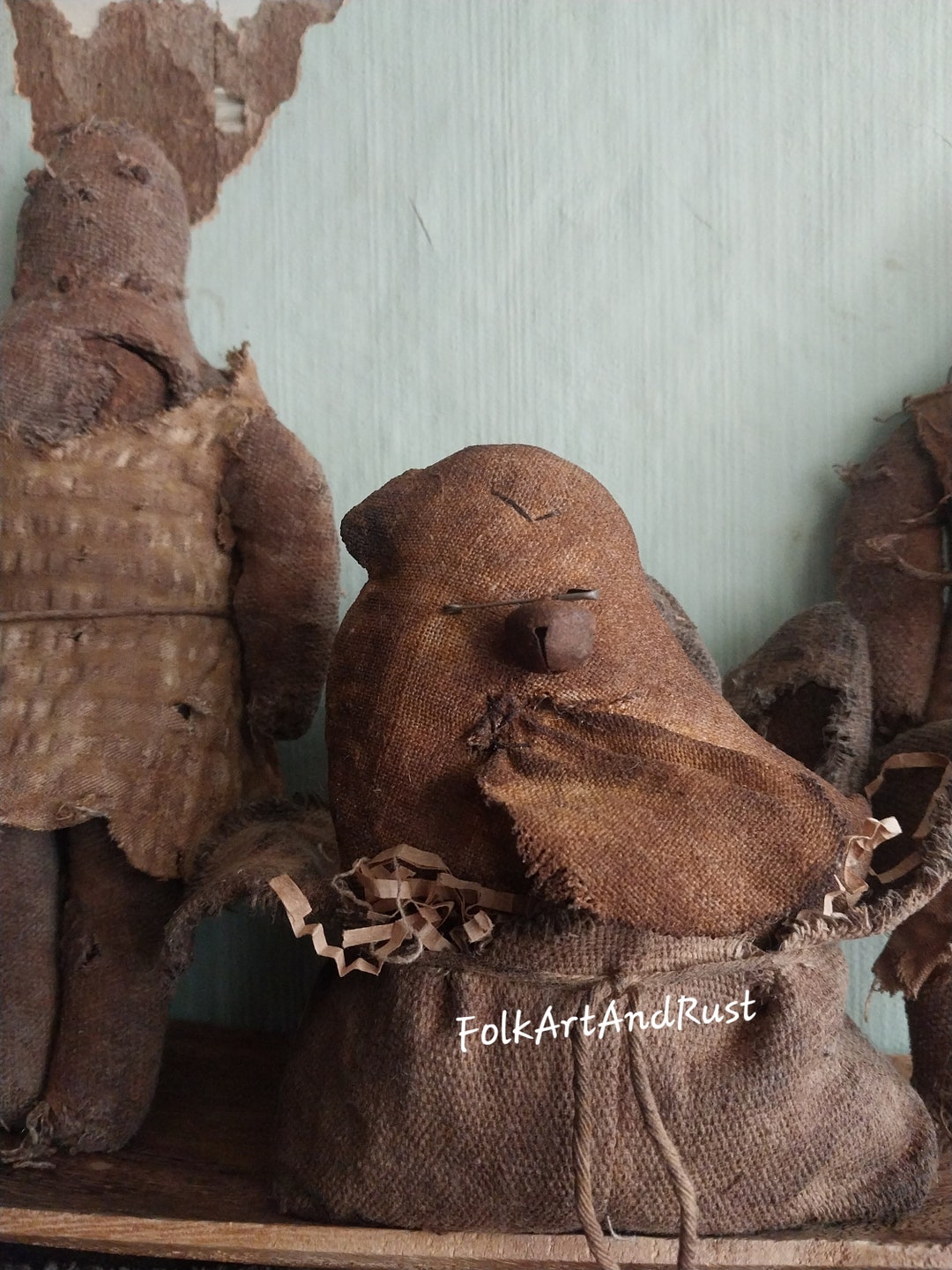 Primitive Spring Chick & Eggs W Nest Bowl Fillers Shelf Sitter Easter ...