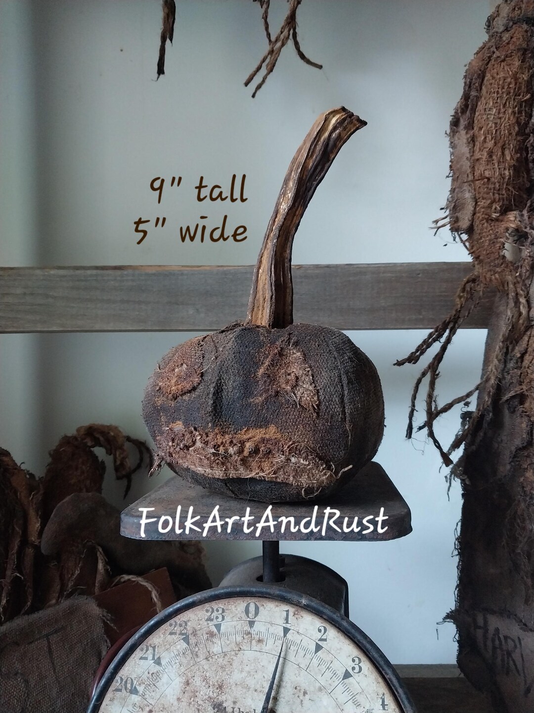 Extremely Primitive ~ GRUNGY & Tattered Jack O Lantern Pumpkin ~dried ...