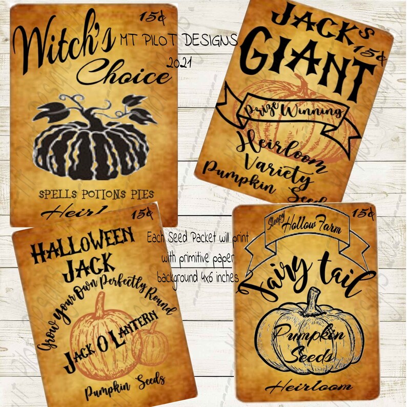 Vintage Style Pumpkin Labels Primitive Labels Country - Etsy