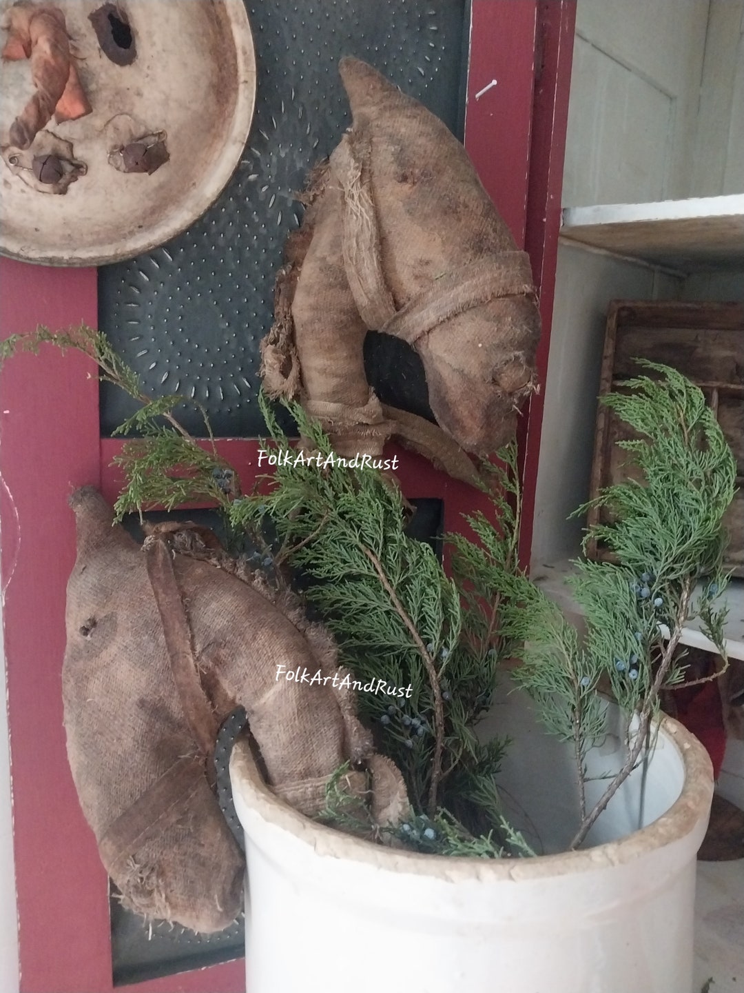 Primitive ~ GRUNGY Old Horse Head Crock Poke Pattern ~ Instant Download ...
