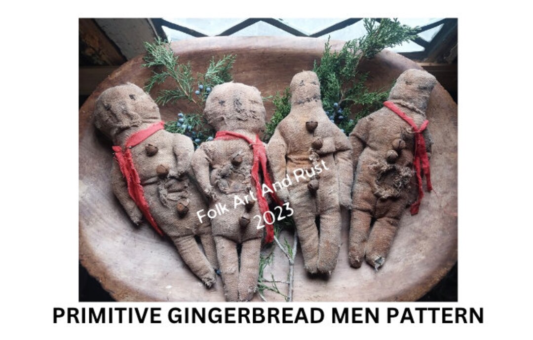 Primitive ~ Grungy GINGERBREAD Men Pattern 2 Styles ~ Instant Download ...