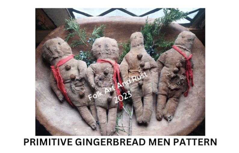 Primitive ~ Grungy GINGERBREAD Men Pattern 2 Styles ~ Instant Download ...