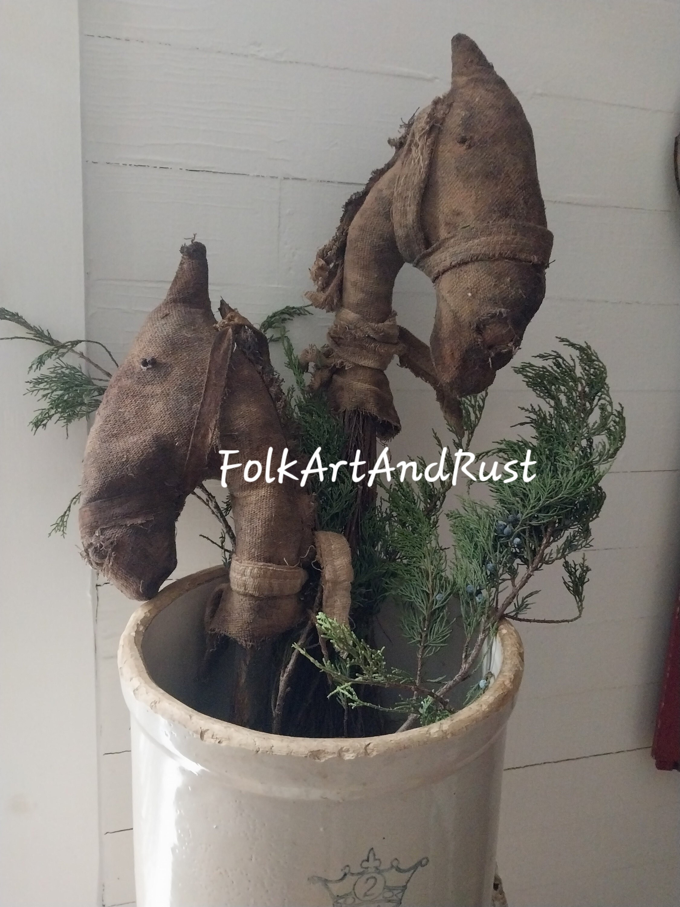 Primitive ~ GRUNGY Old Horse Head Crock Poke Pattern ~ Instant Download ...
