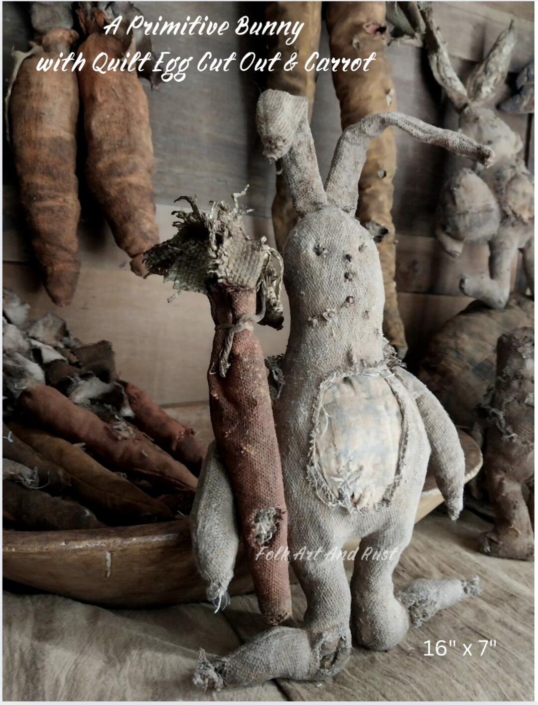 Primitive Pattern~ Easter Spring Bunny Rabbit With Quilt Egg Cut Out ...