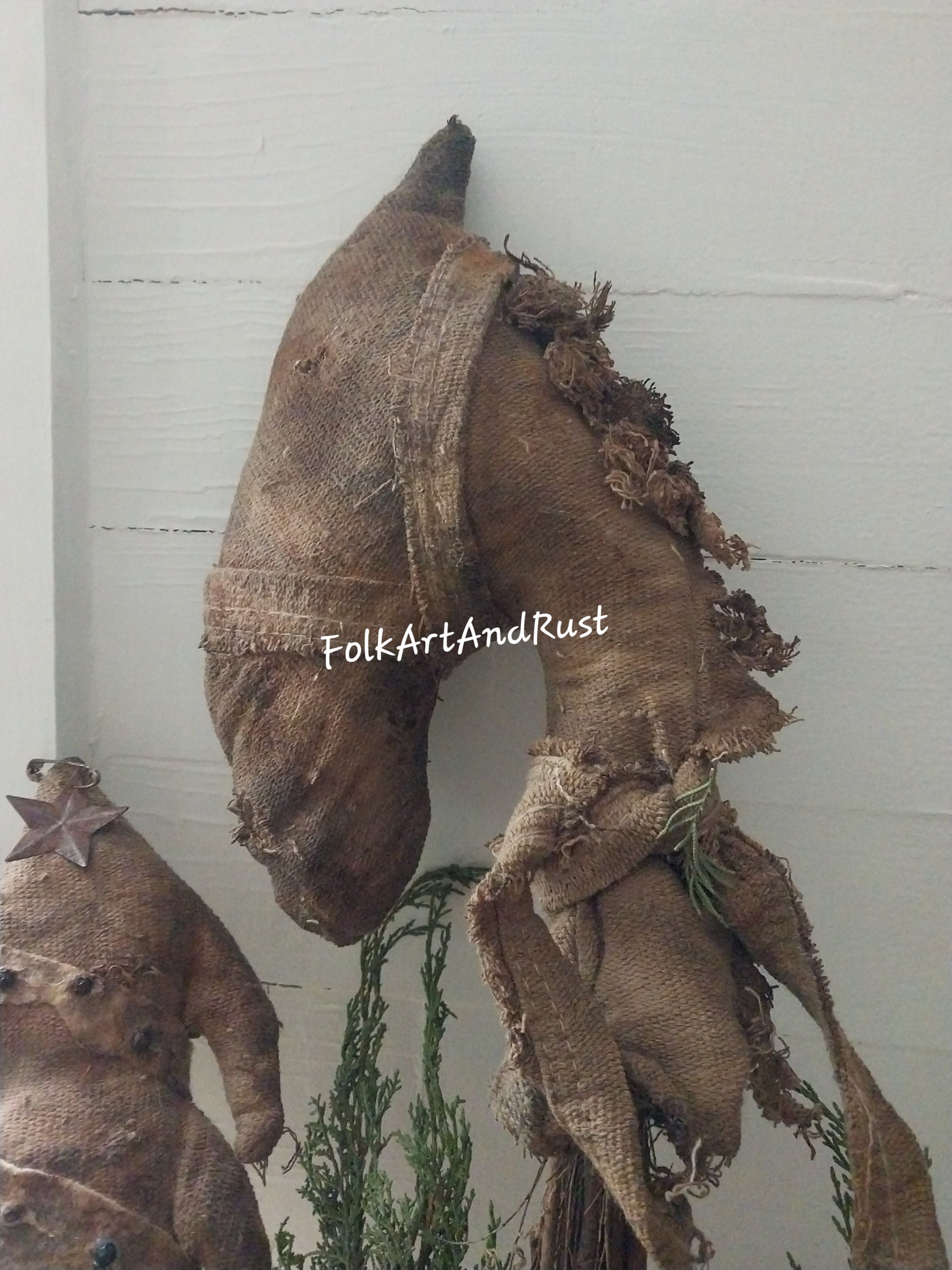 Primitive ~ GRUNGY Old Horse Head Crock Poke Pattern ~ Instant Download ...