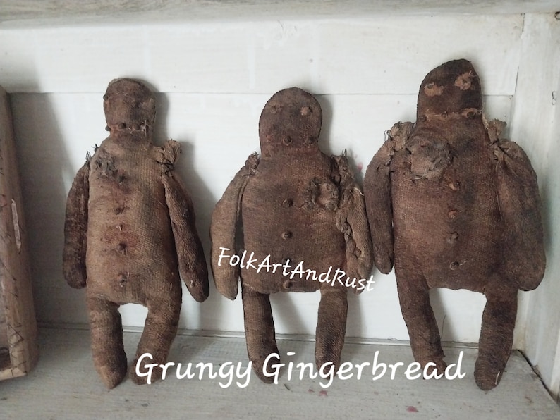 Primitive Grungy GINGERBREAD Man Doll Pattern Instant Download Grungy ...